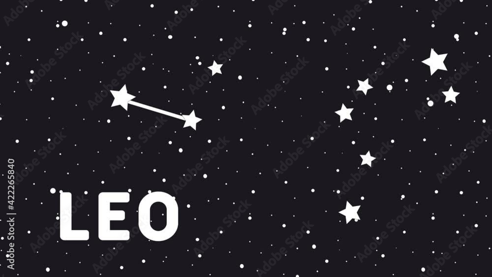 Leo - Animated zodiac constellation and horoscope symbol wih starfield ...