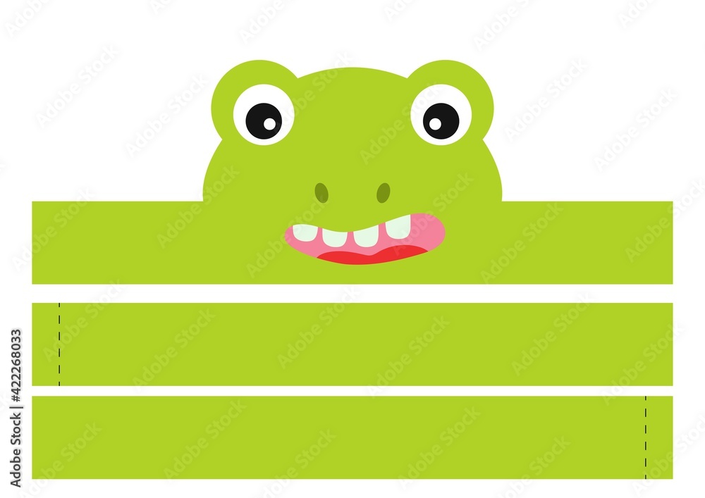 Printable frog paper headband. Party crown die cut template for ...
