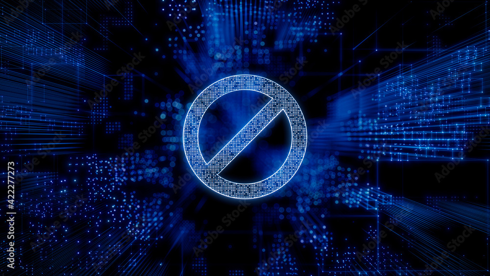 Restricted Access Technology Concept with Prohibition symbol against a ...