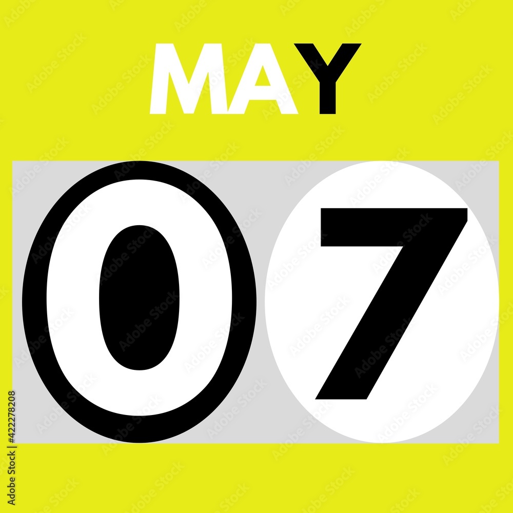 May 7 . Modern daily calendar icon .date ,day, month .calendar for the ...