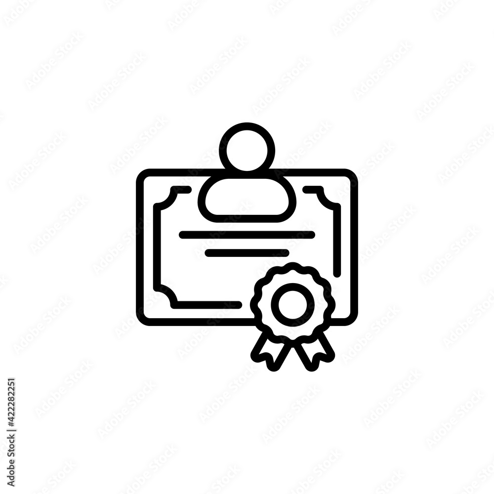Employee Certificate icon in vector. Logotype Stock Vector | Adobe Stock