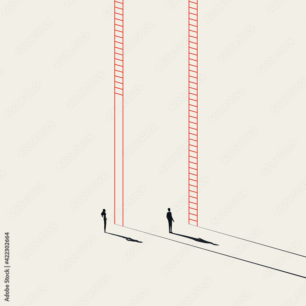 Business inequality in career, vector concept. Symbol of unequal ...