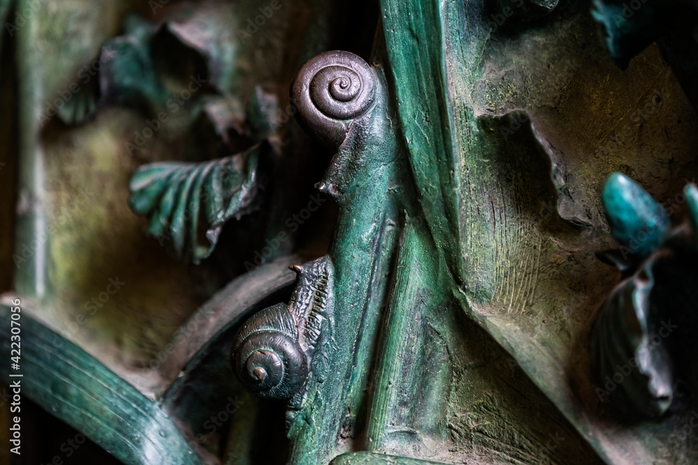 BARCELONA, SPAIN - 13 JANUARY 2018: Elements of insects, flowers, birds ...