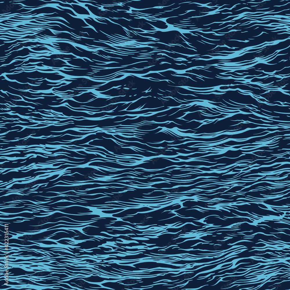 Seamless vector wallpaper Sea waves Stock Vector | Adobe Stock