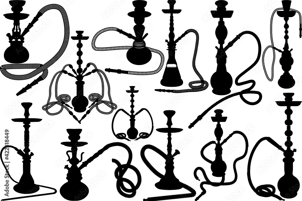 Hookah Pipe SVG Cut Files | Hookah Silhouette Bundle | Hookah Stencil ...