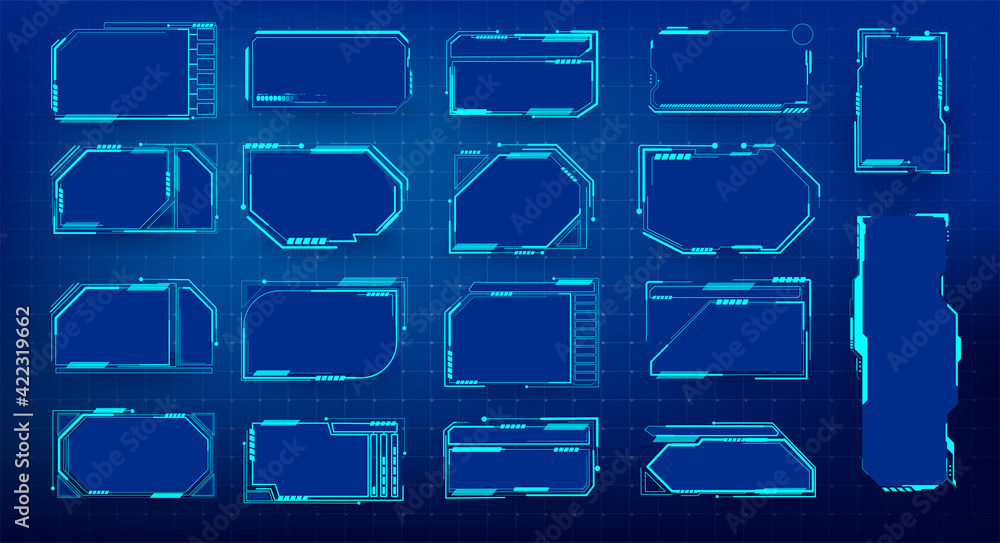 Fototapeta HUD set frames. Futuristic modern user interface elements ... Fototapeta HUD set frames. Futuristic modern user interface elements ...