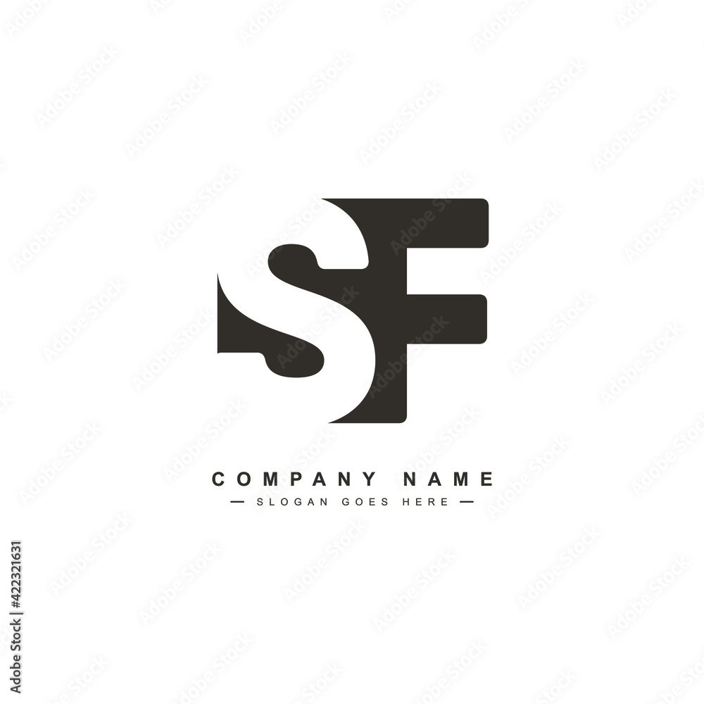 Initial Letter SF Logo - Minimal Vector Logo Stock Vector | Adobe Stock