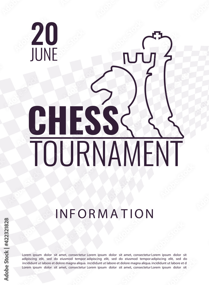 Vector illustration about chess tournament, match, game. Use as ...