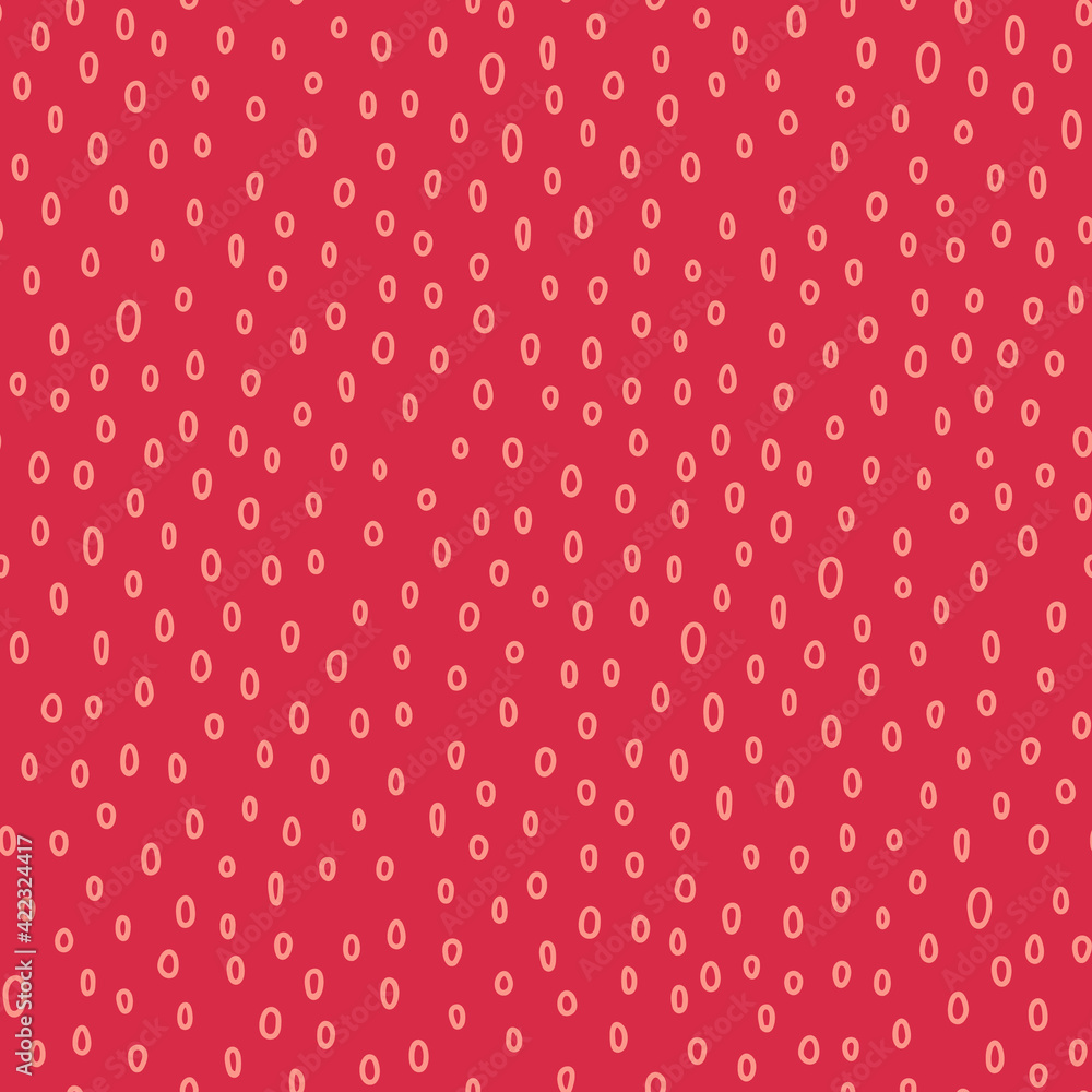 Red seamless pattern with random oval and rounded shapes. Small ovals ...