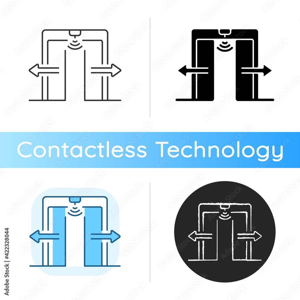 Automatic door icon. Door that opens automatically with use of sensor ...