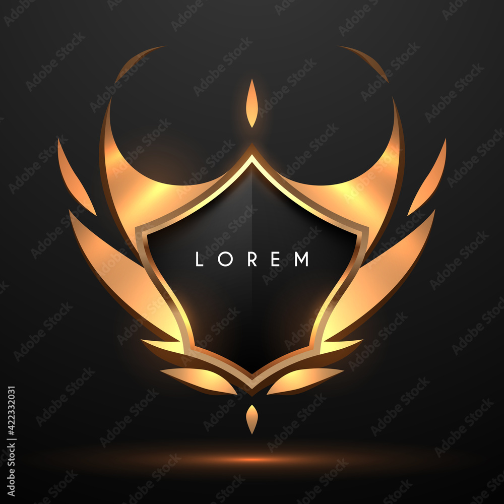 Gold and black label template Stock Vector | Adobe Stock