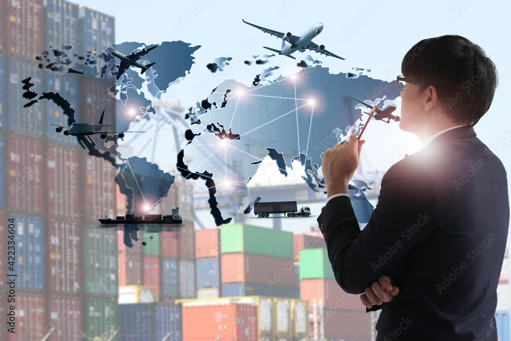 The world logistics , there are world map with logistic network ...