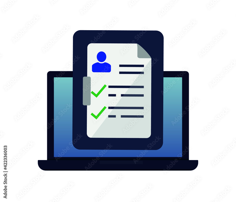 Checklist browser window. Check mark. Checklist with silhouette icon ...