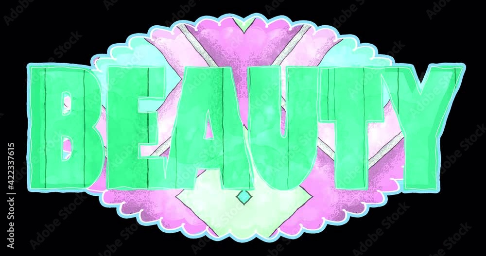 Sign stylized as a child's drawing with the inscription BEAUTY on ...