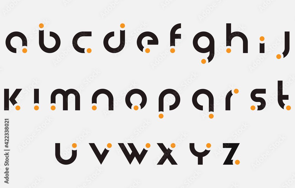 Calligraphy Alphabet Small Lettering A To Z Font Family Stock Vector