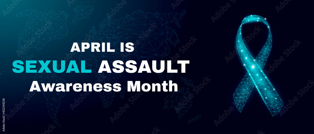 Sexual assault awareness day concept. Banner template with glowing low ...