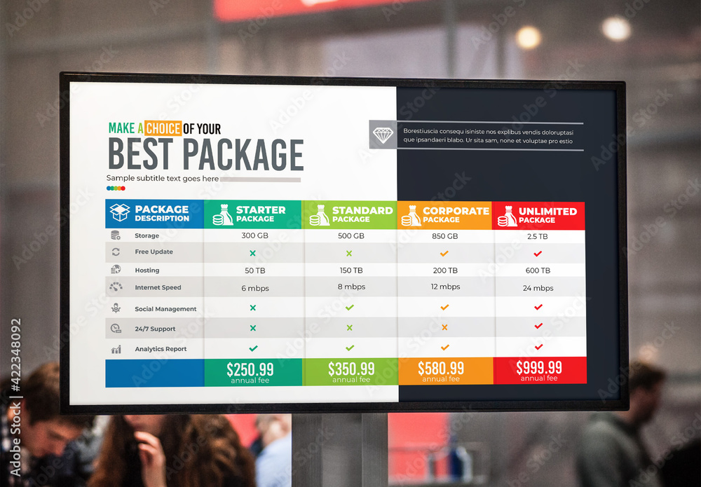 Price Tier Infographic with Colorful Price Layout Stock Template ...