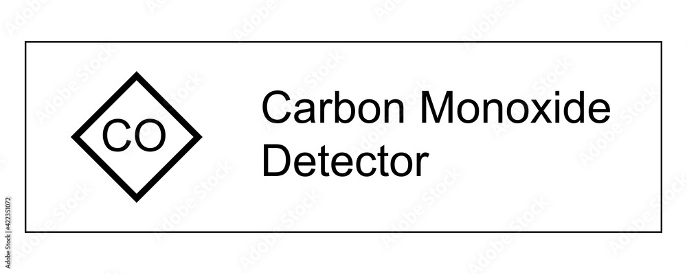 Carbon monoxide detector blueprint symbol. Clipart image isolated on ...