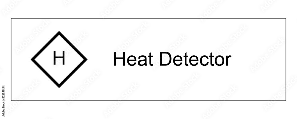 Heat detector blueprint symbol. Clipart image isolated on white ...