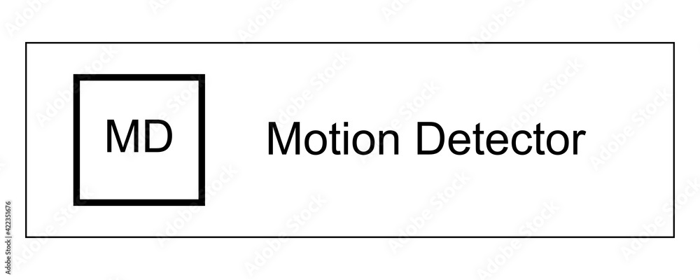 Motion detector blueprint symbol. Clipart image isolated on white ...