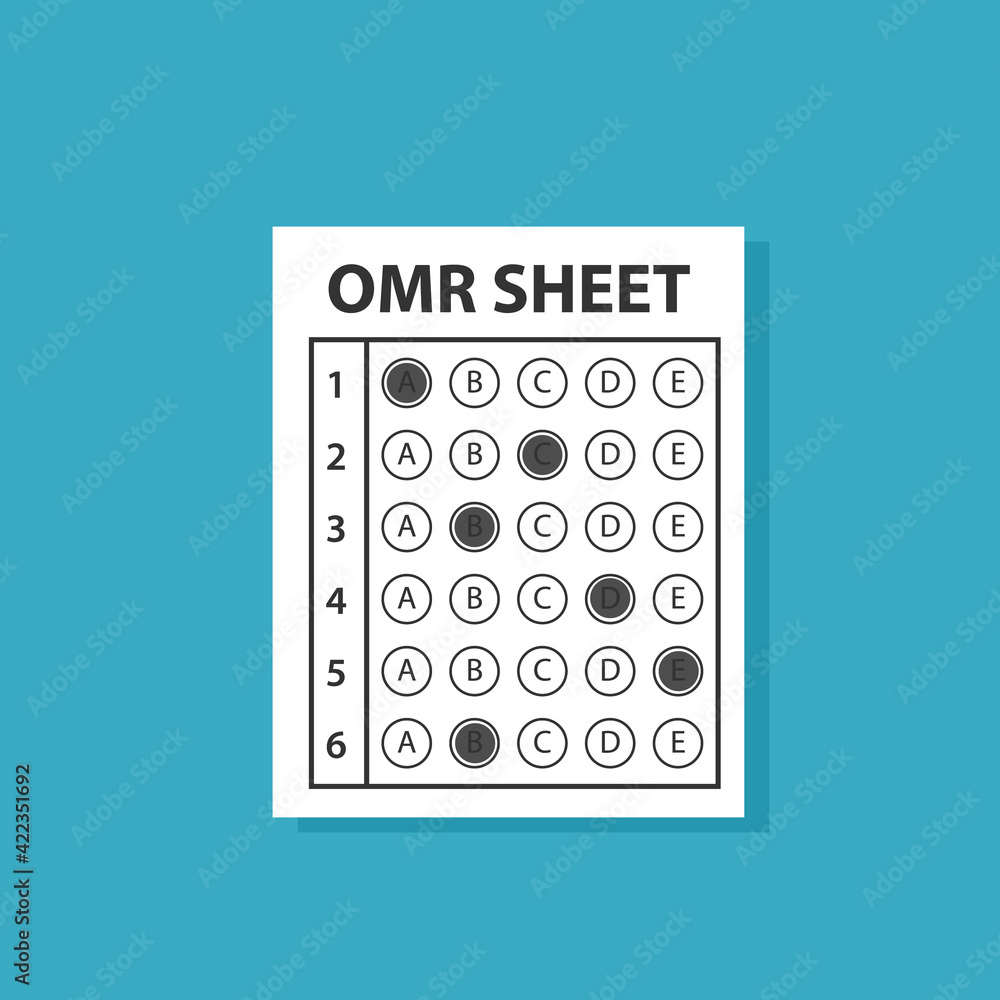 OMR sheet icon. Clipart image isolated on white background Stock Vector ...