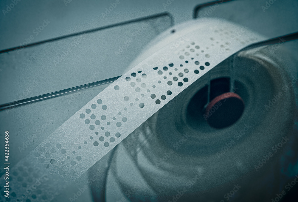 Spool Of Punched Computer Paper Tape USED TO Program Early Computers ...