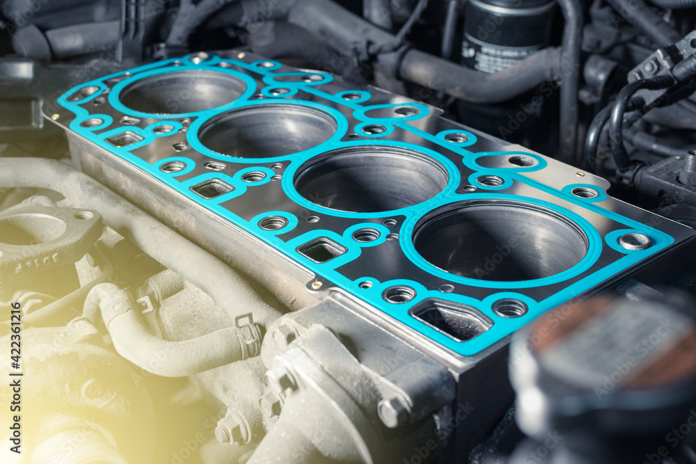 Short block with installed cylinder head gasket. Repair of a ...