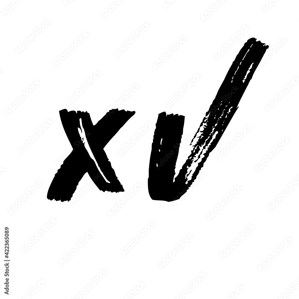 Checkmark Vector Icons Green Tick And Red X Check Marks Grungy Hand checkmark-vector-icons-green-tick-and-red-x-check-marks-grungy-hand