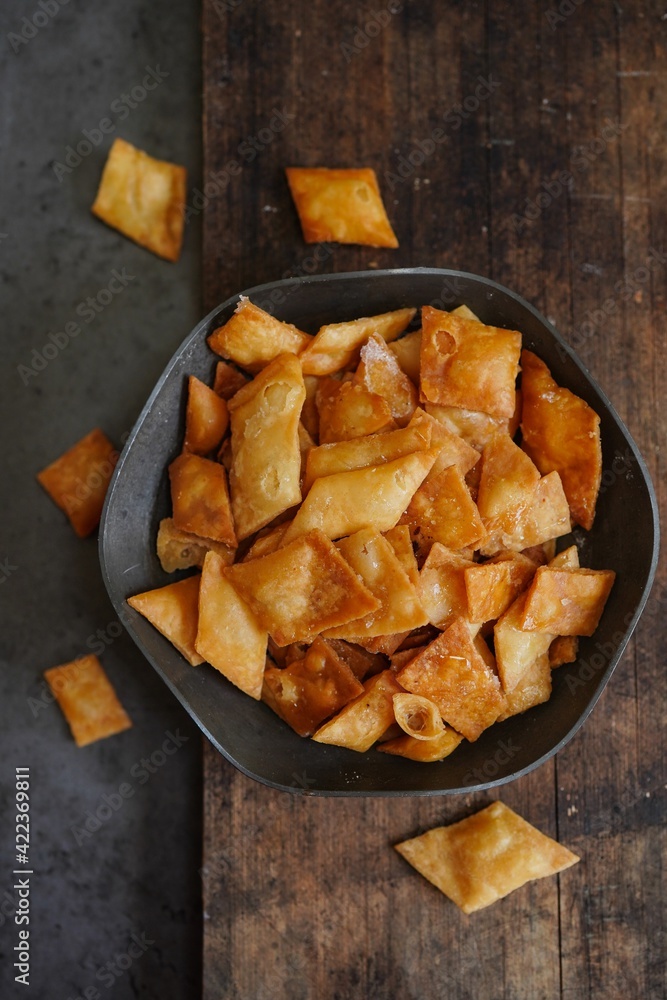Sweet Diamond cuts - Deep fried Kerala sweet snack with flour coated in ...