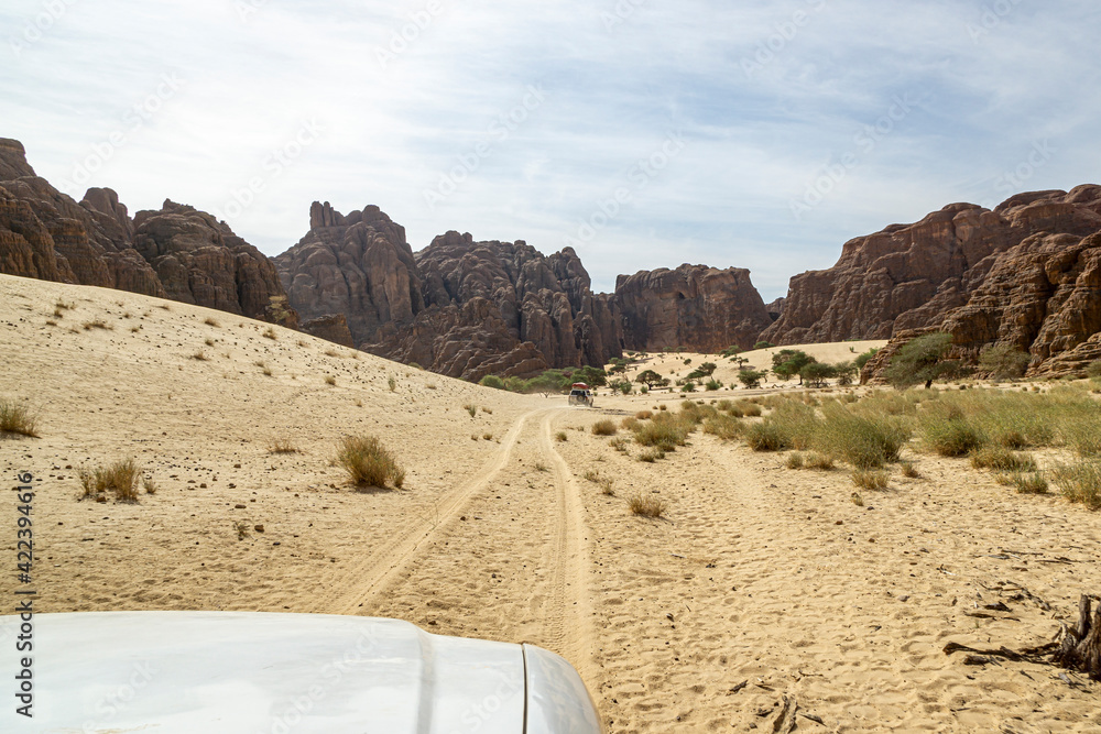 Panorama inside canyon aka guelta Bashikele, Chad, Africa Stock Photo ...