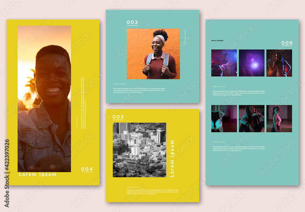 Social Media Set Stock Template | Adobe Stock