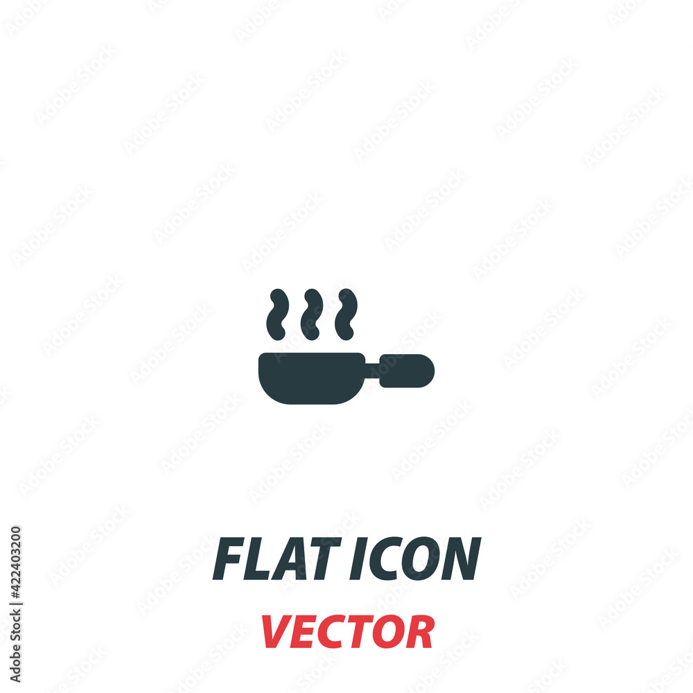frying pan icon in a flat style. Vector illustration pictogram on white ...