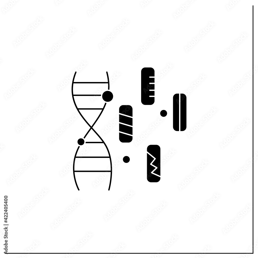Genetic diversity glyph icon.Diversity of genes existing in the world ...