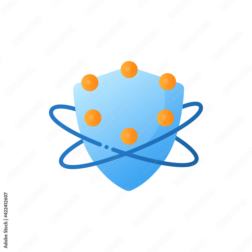 Complement system flat icon. Complement cascade. Immune system concept ...