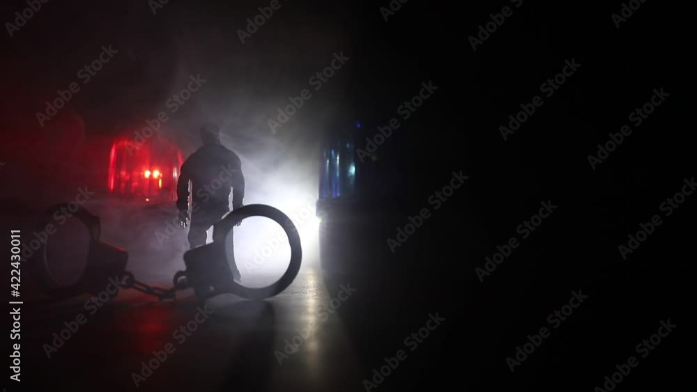 Video Stock Police raid at night and you are under arrest concept ...