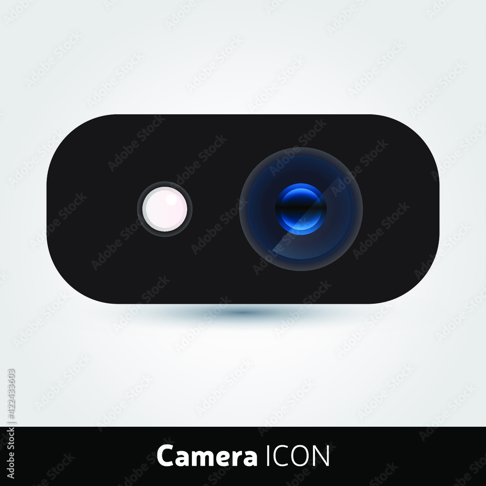 Mobile camera lens icon vector design in 3D style. Eps 10 vector ...