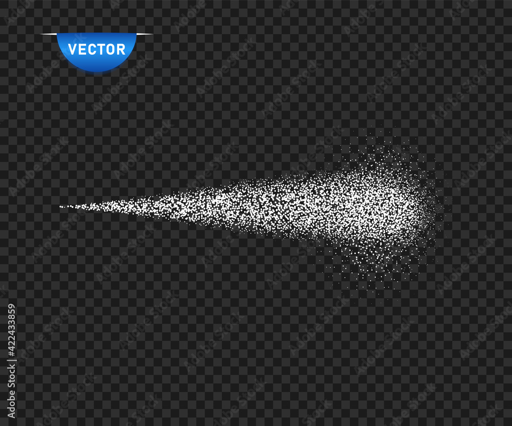 Spray, the particles are white. Vector overlay element on an isolated ...