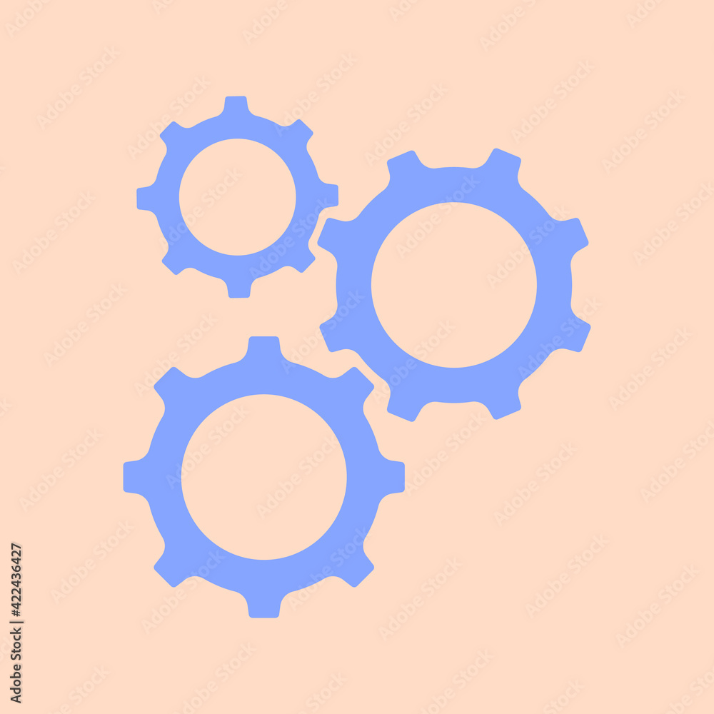 Three gear icon. Gear vector icon in flat style. Vector concept icon of ...