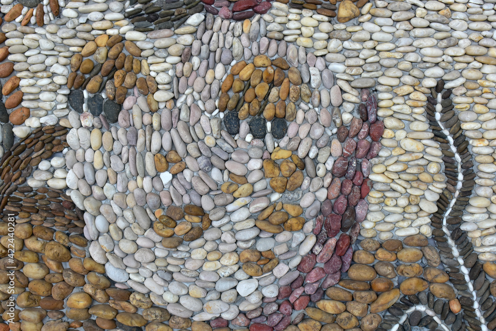 Stones of many colors are placed as pictures and art. Stock Photo ...