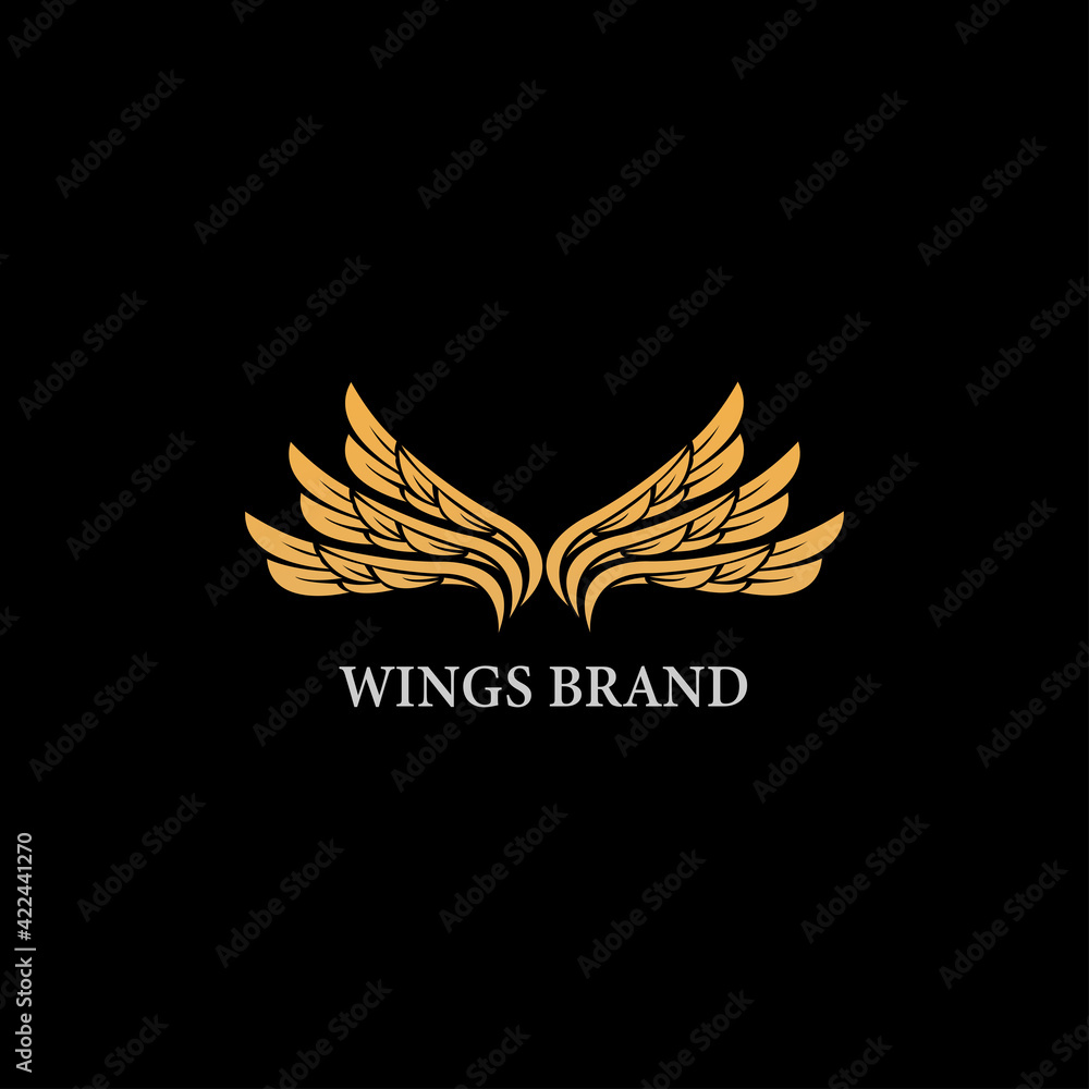 Vector graphics of abstract wing symbol for your company with gold ...