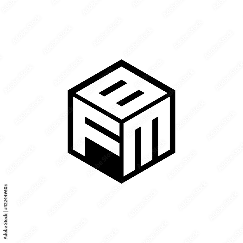 FMB letter logo design with white background in illustrator, cube logo ...
