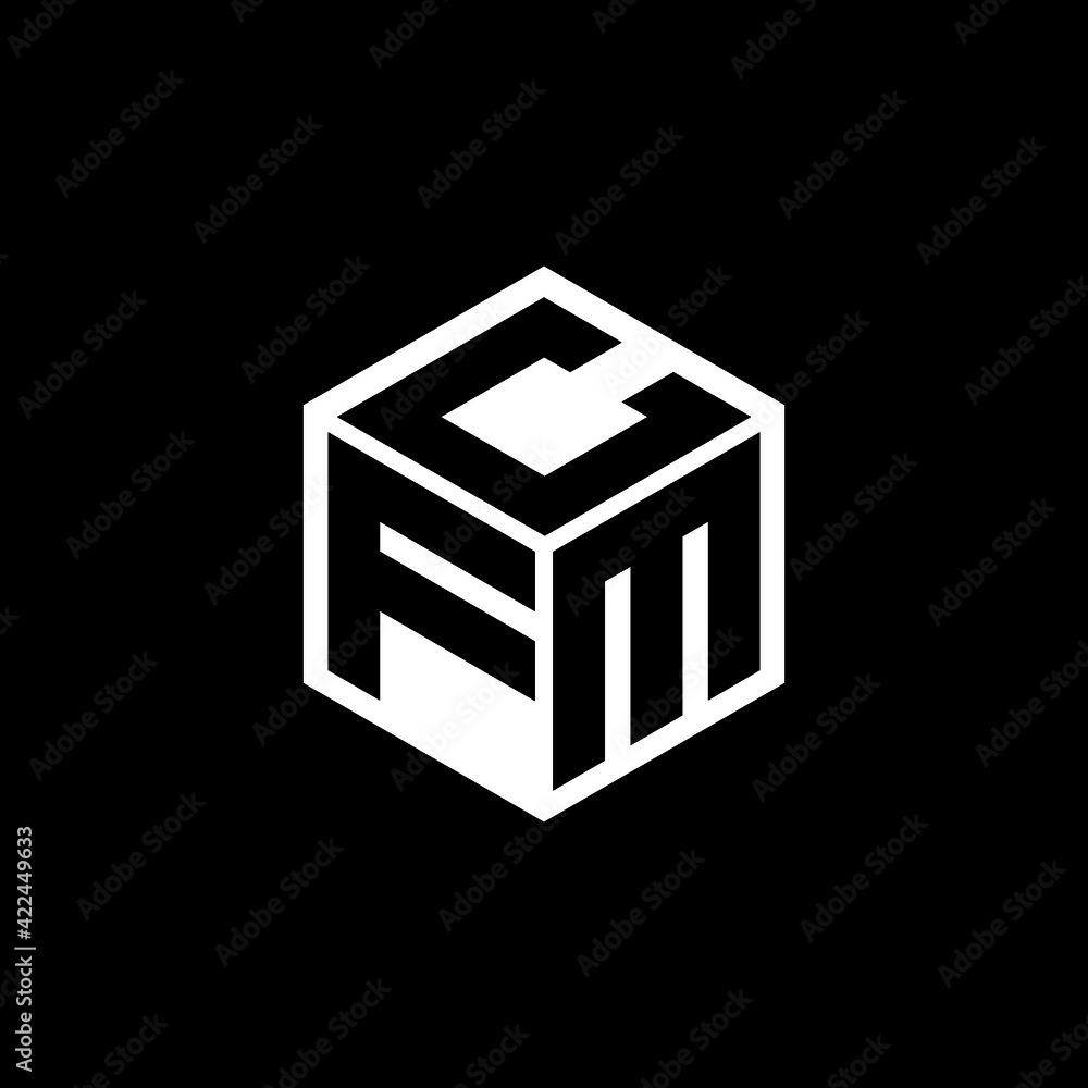 FMC letter logo design with black background in illustrator, cube logo ...