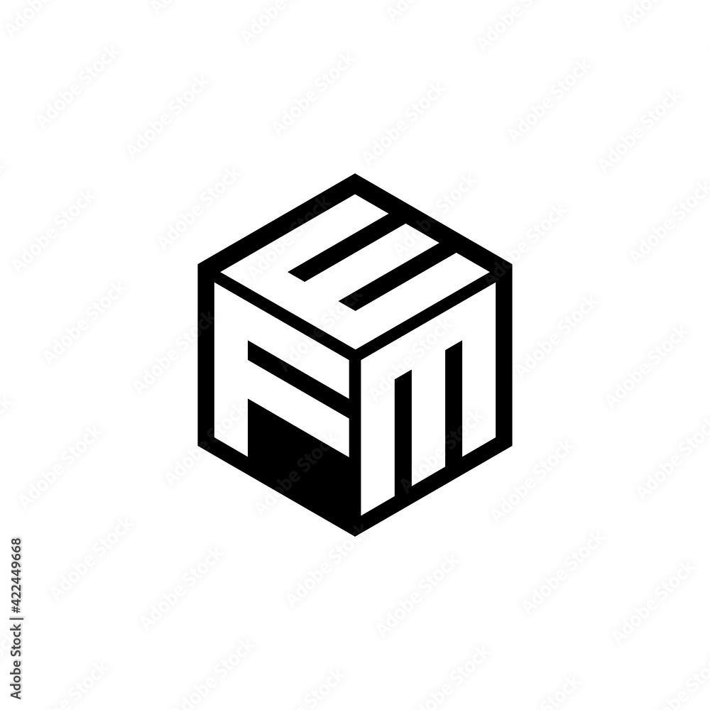 FME letter logo design with white background in illustrator, cube logo ...