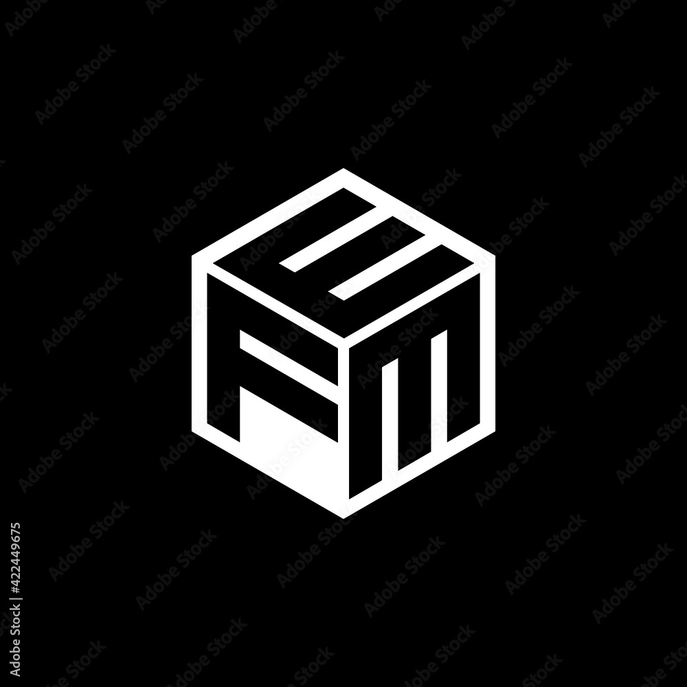 FME letter logo design with black background in illustrator, cube logo ...