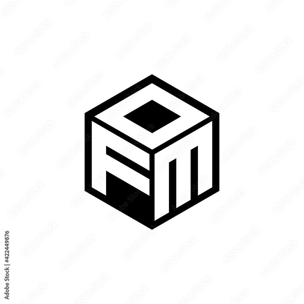 FMO letter logo design with white background in illustrator, cube logo ...