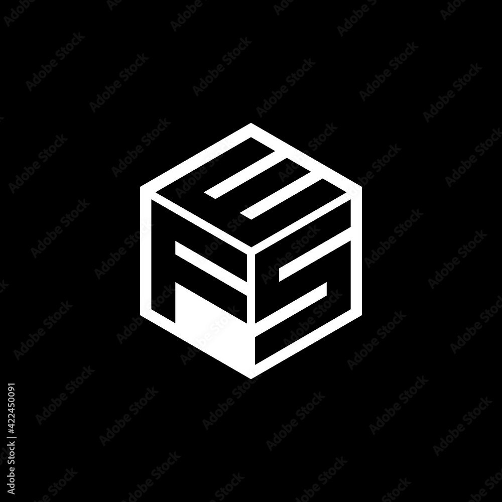FSE letter logo design with black background in illustrator, cube logo ...