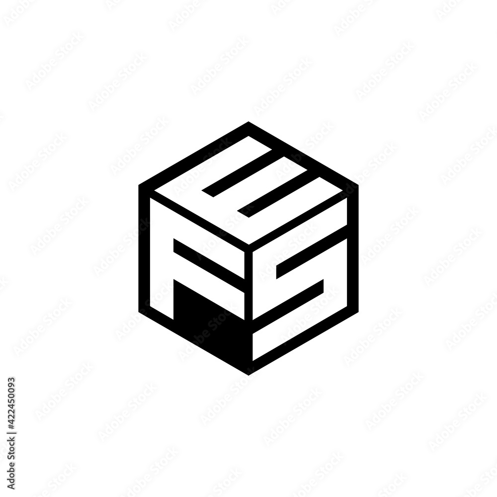 FSE letter logo design with white background in illustrator, cube logo ...