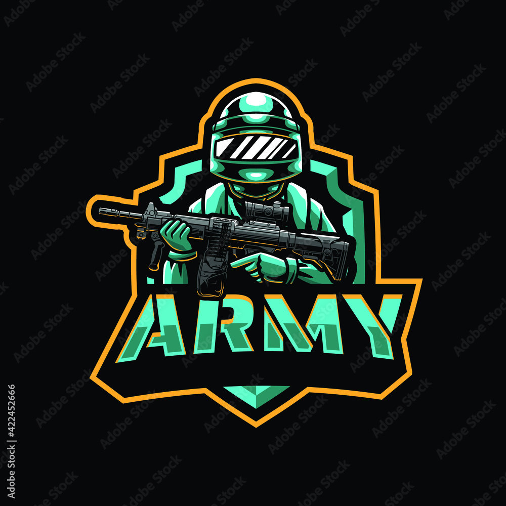 Army mascot logo design illustration Stock Vector | Adobe Stock