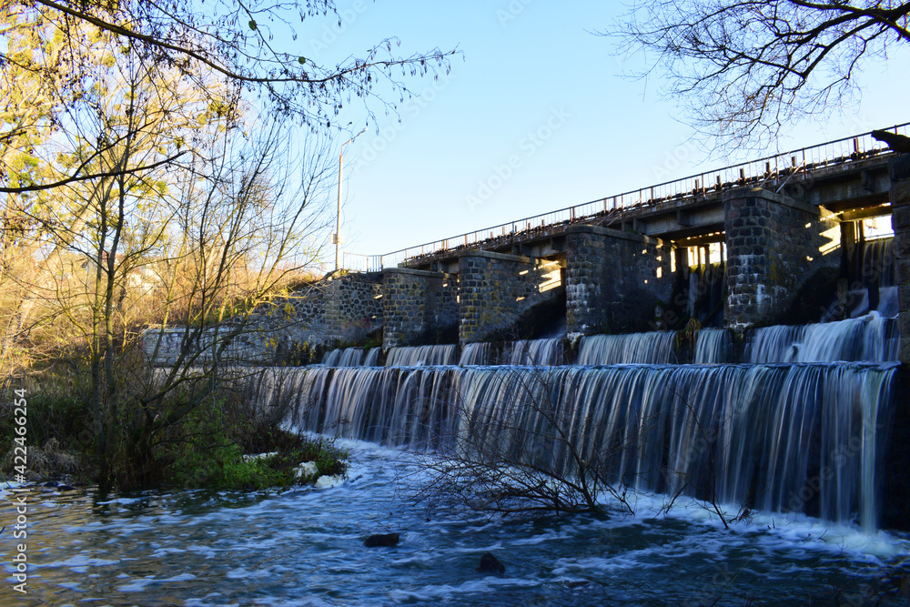 river dam. water release, The excess capacity of the dam until spring ...