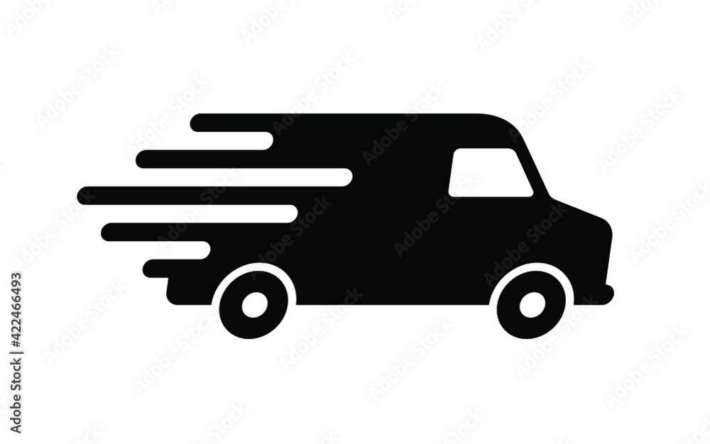 Shipping fast delivery van icon symbol, Pictogram flat design for apps ...